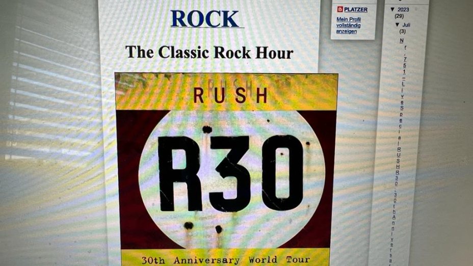 Nr. 751 – Live Special RUSH R30: 30th Anniversary Tour - radio AGORA 105,5
